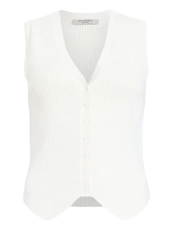 ALLSAINTS Knitted Cruz Waistcoat - White