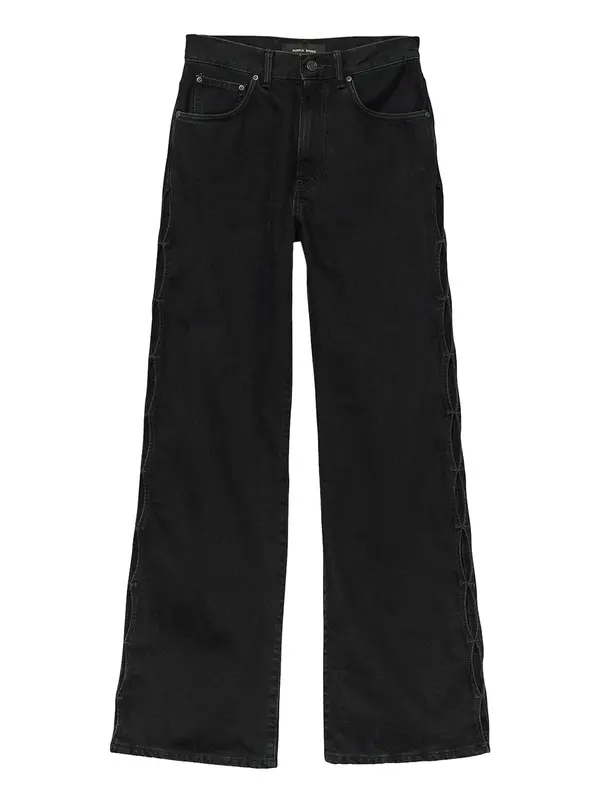 PURPLE BRAND High-waisted Wide-leg Jeans - Black