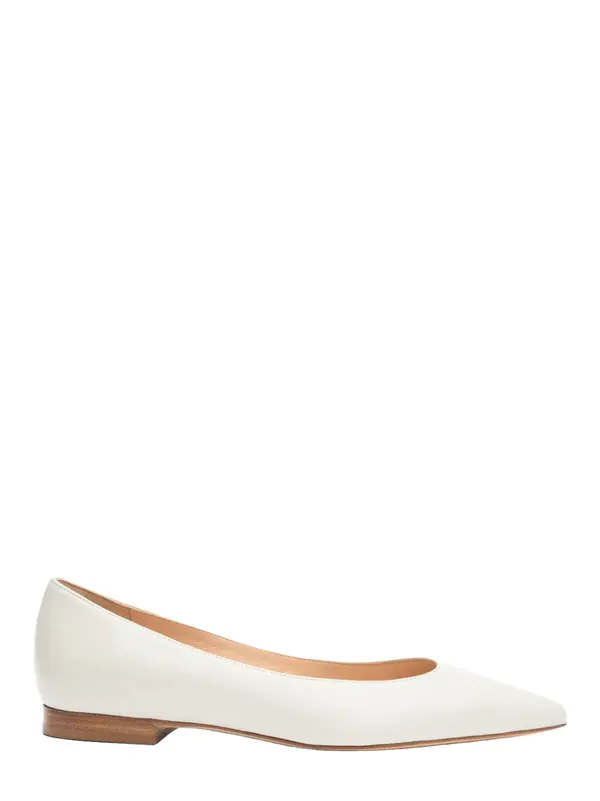 SCAROSSO Iris Leather Ballerinas - White