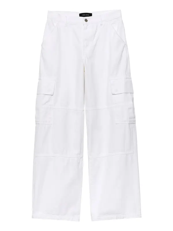 PURPLE BRAND Wide-leg Cargo Trousers - White