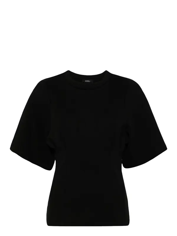 Goen.j Ruched-detailing T-shirt - Black
