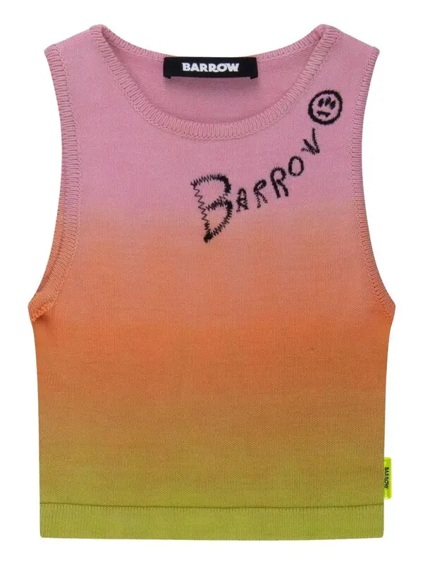 BARROW Rainbow Knitted Crop Top - Pink