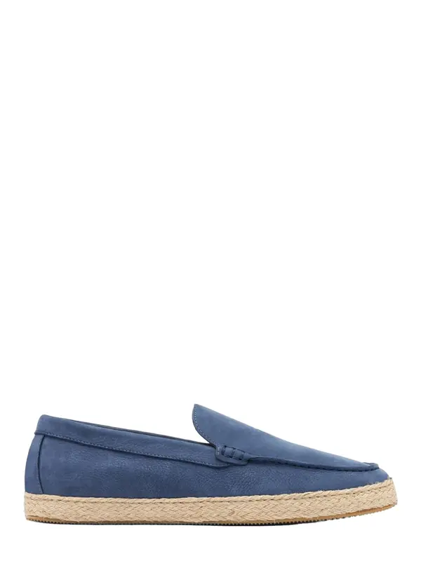 SCAROSSO Lino Leather Espadrilles - Blue