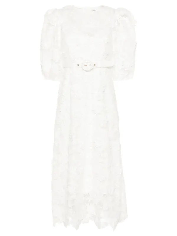 Zimmermann Halliday Lace Midi Dress - White