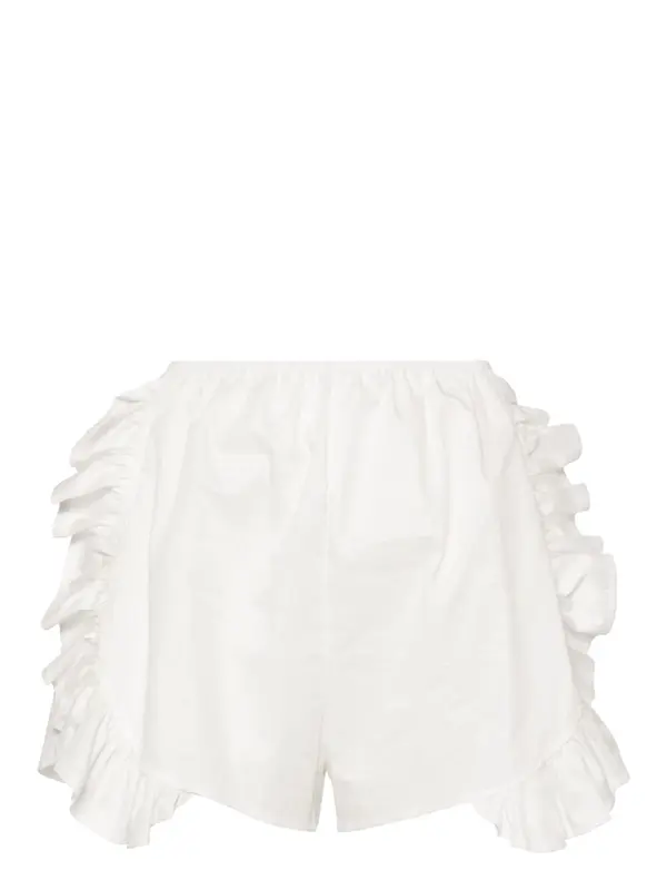 IOANA CIOLACU Peony Ruffle-trim Shorts - White
