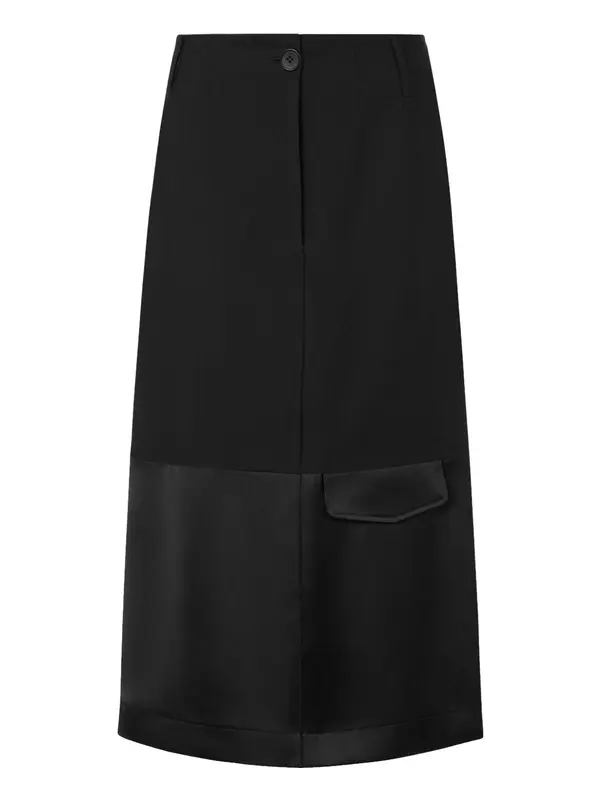 Moschino Panelled Tailored Midi Skirt - Black