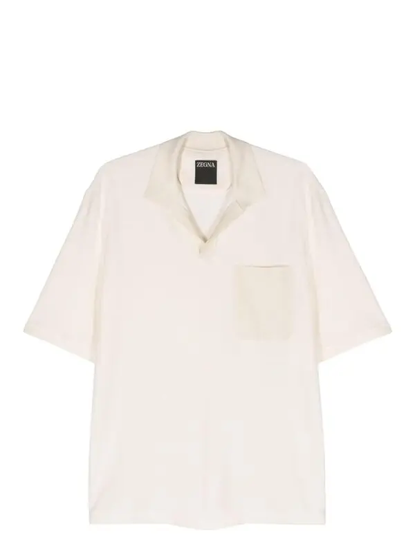 Zegna Terry-cloth Polo Shirt - White