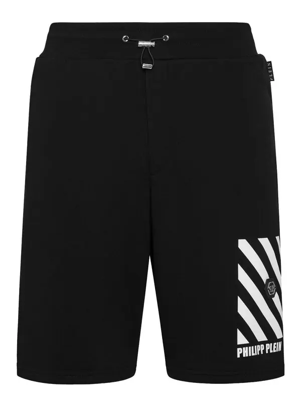 Philipp Plein Stripe Detail Track Shorts - Black