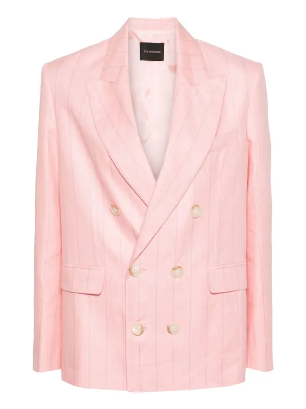 Andamane Pixie Linen Double-breasted Blazer - Pink