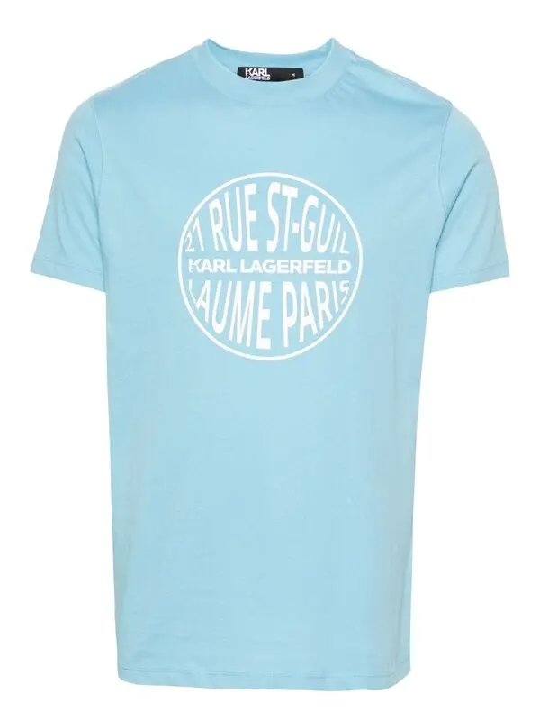 Karl Lagerfeld Logo-tape Cotton T-shirt - Blue
