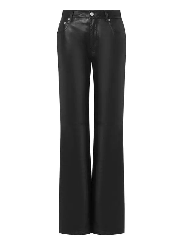 Moschino Leather Flared Trousers - Black