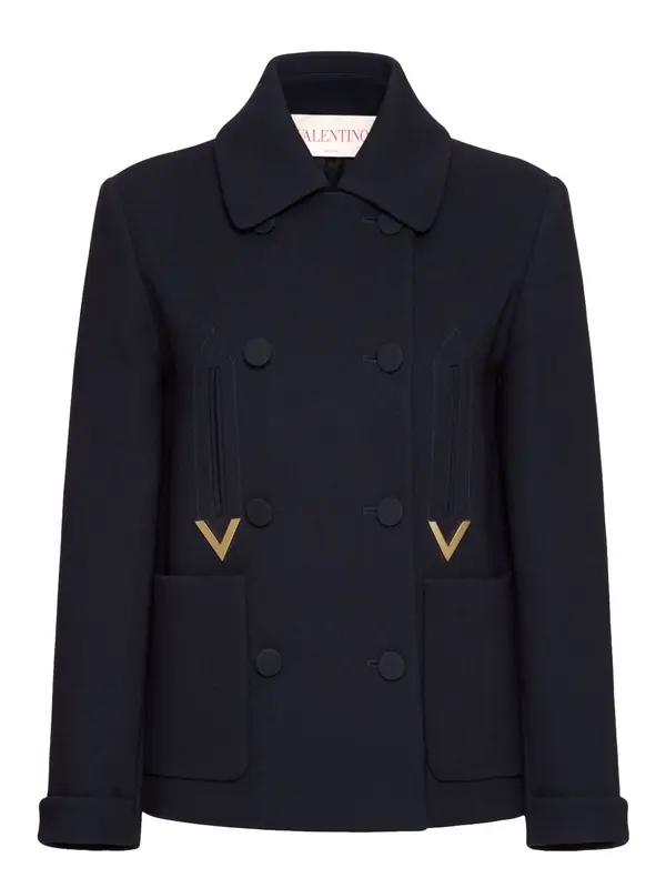 Valentino Garavani Double Pea Coat - Blue
