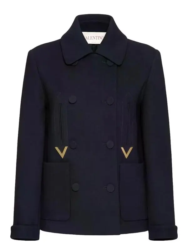 Valentino Garavani Double-breasted Coat - Blue