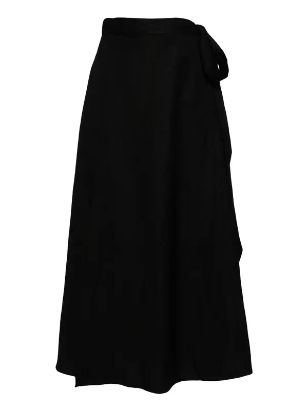 Voz Wrap Around Maxi Skirt - Black