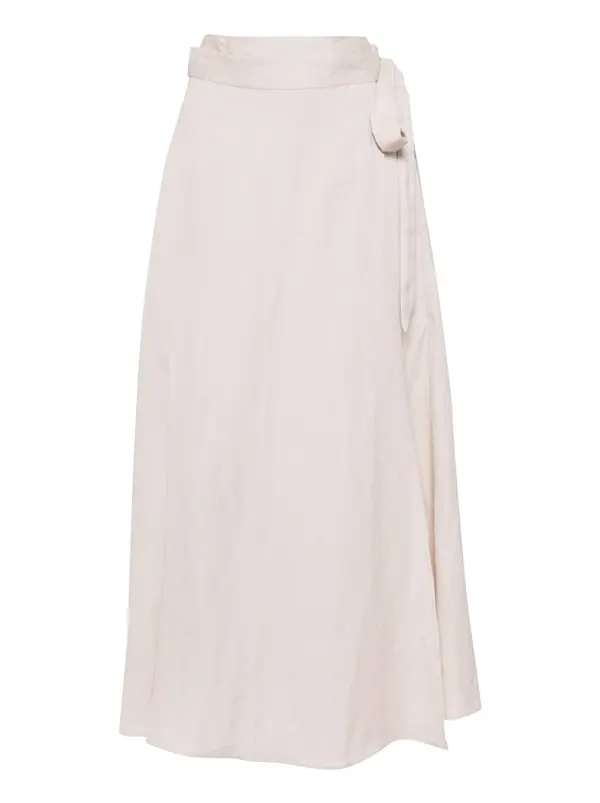 Voz Wrap-around Maxi Skirt - Neutrals