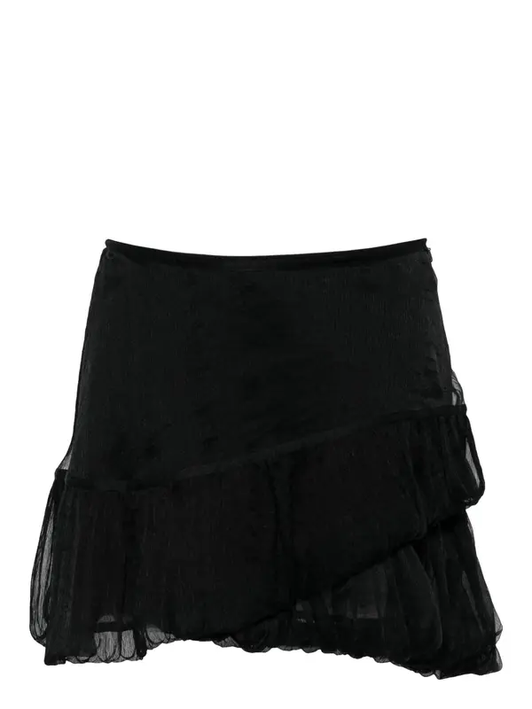 KIKO KOSTADINOV Lozen Silk Tiered Miniskirt - Black