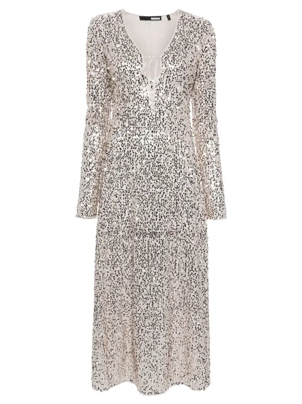 ROTATE BY BIRGER CHRISTENSEN Sequin-embellished Dress - Neutrals