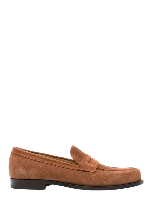SCAROSSO Austin Suede Loafers - Brown