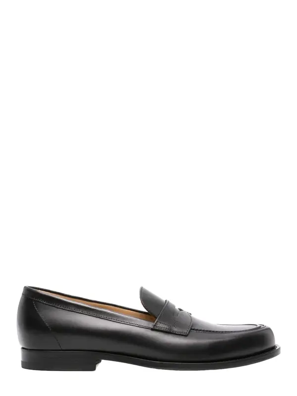 SCAROSSO Austin Leather Loafers - Black