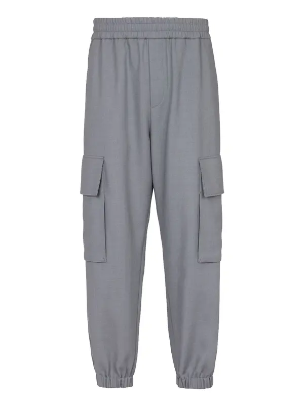 Balmain Tapered-leg Cargo Trousers - Grey