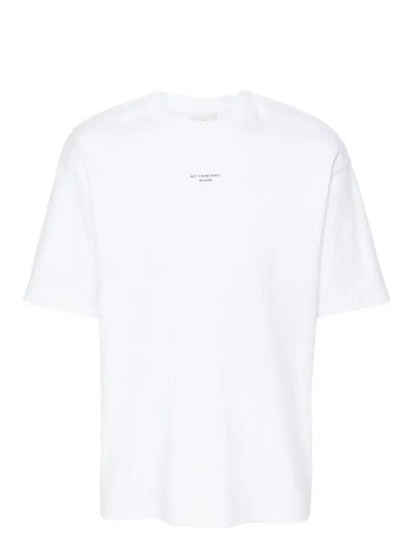 Drole De Monsieur Slogan-print Cotton T-shirt - White