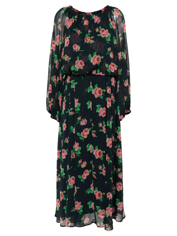 Remain Birger Christensen Floral-print Maxi Dress - Blue