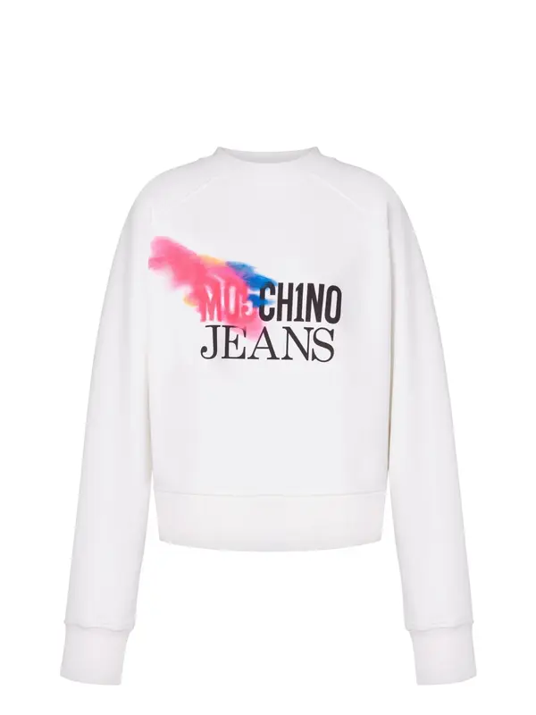 Moschino Logo-print Cotton Sweatshirt - White