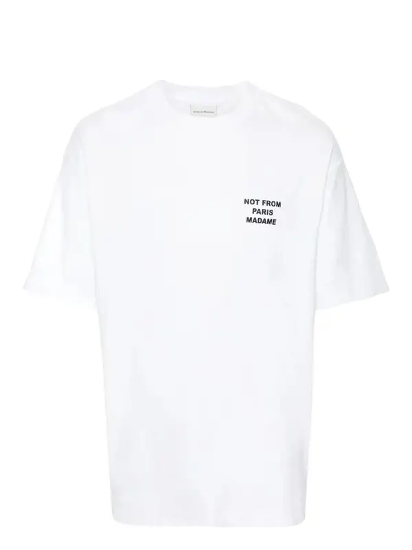 Drole De Monsieur Slogan-print Cotton T-shirt - Grey