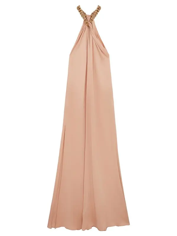 Stella McCartney Chain Halterneck Maxi Dress - Nude Pink