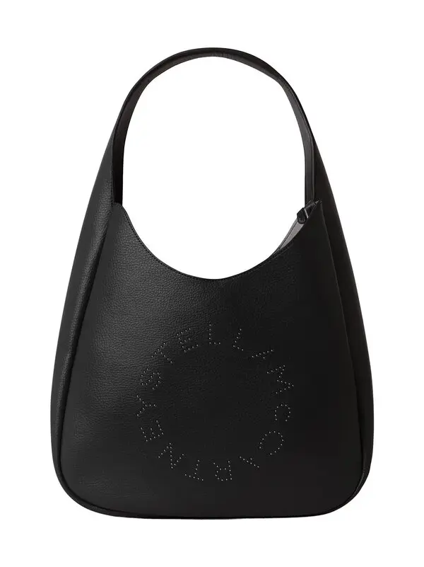 Stella McCartney Logo Slouchy Hobo Tote Bag - Black
