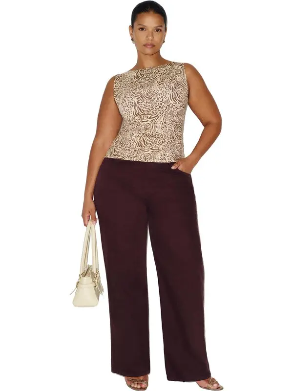 REFORMATION Dusk Knit Top Es - Brown