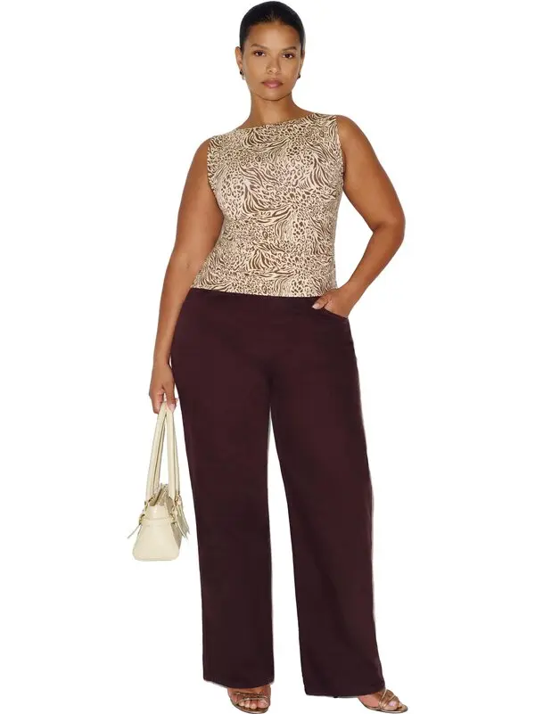 REFORMATION Dusk Knit Top Es - Brown