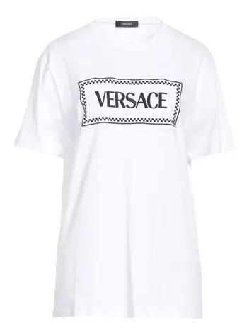 Versace T-shirt With Embroidered Logo - White