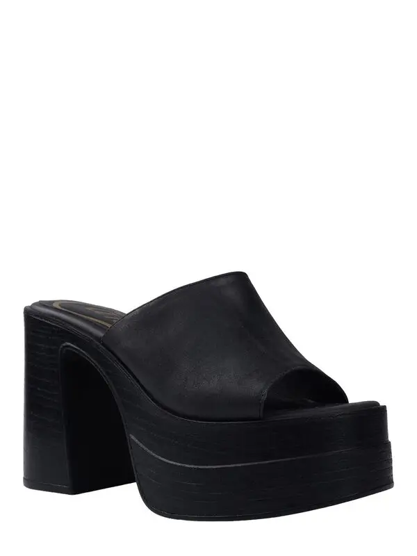 CANDIE'S Brizol Platform Sandals - Black Leather