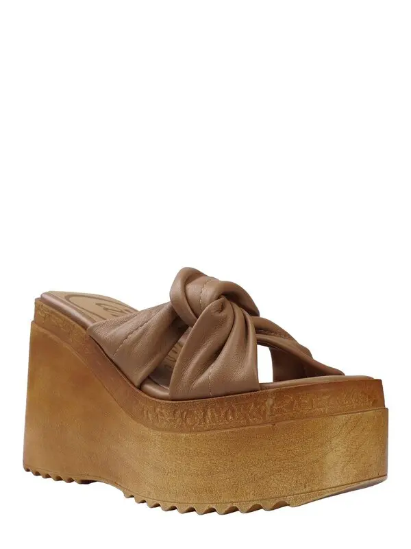 CANDIE'S Kornelia Platform Wedge Slide Sandal - Natlt