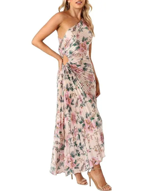 PETAL & PUP Kleo Floral Print Asymmetric Dress - Pink Floral