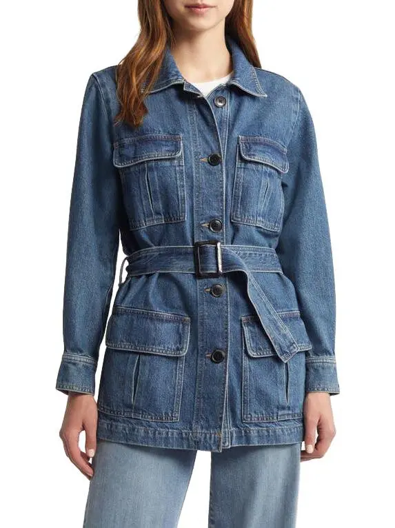 FRAME Safari Belted Denim Jacket - Ponderosa