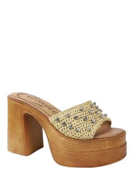 CANDIE'S Febe Platform Sandal - Natural Raffia