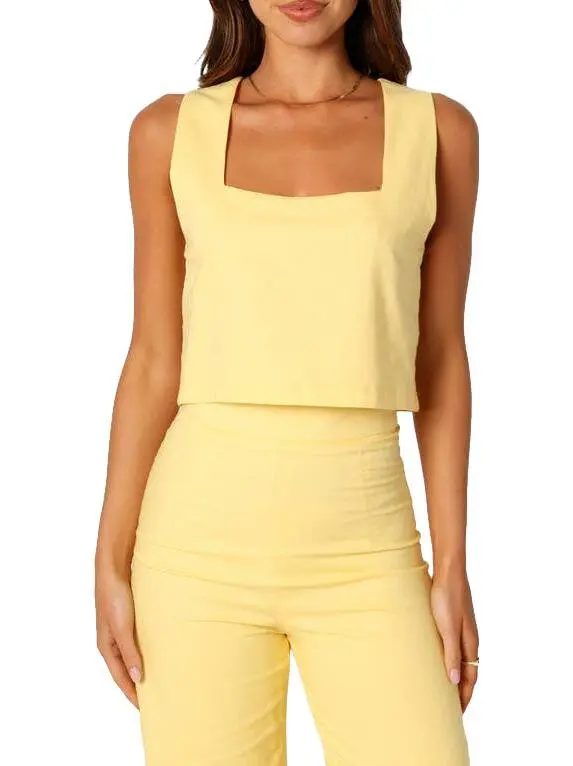 PETAL & PUP Devlin Crop Tank Top - Butter Yellow