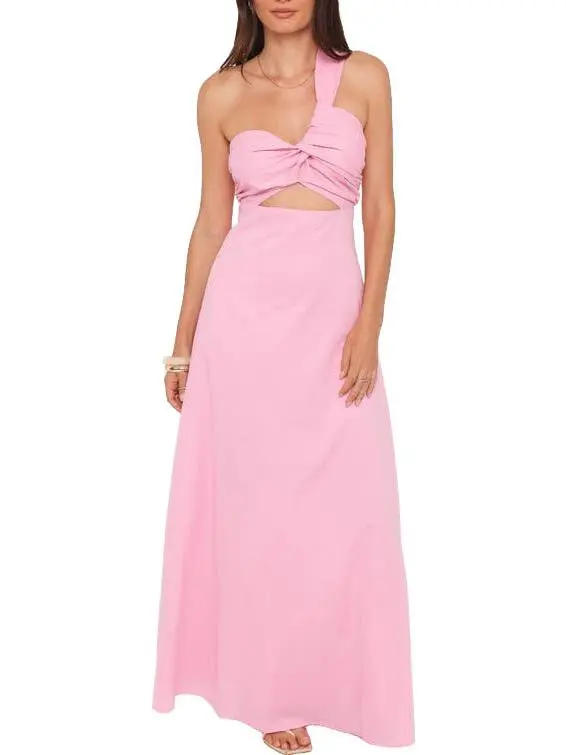 PETAL & PUP Luna One-shoulder Maxi Dress - Pink