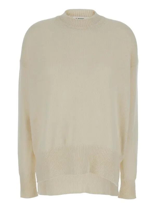 JIL SANDER Ribbed Cashmere Pullover - Beige