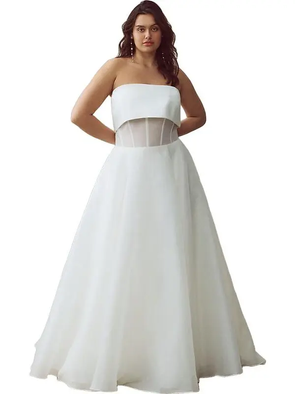 Watters Wtoo Lilibet Strapless Gown - Ivory