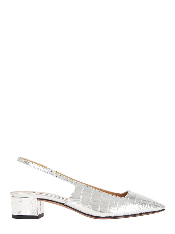 AQUAZZURA Ginza Sling 35 Pump - Silver