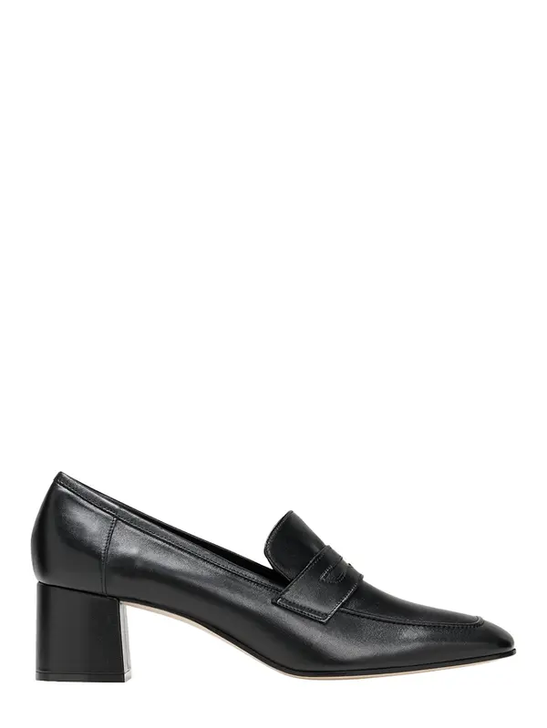 SOPHIQUE Essenziale Leather Heeled Penny Loafers - Black