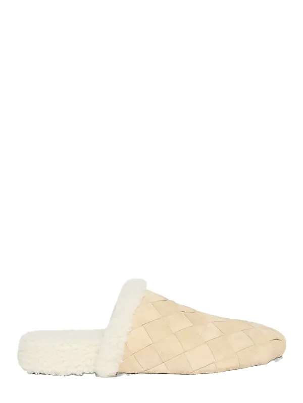 Bottega Veneta Woven Suede Slipper Mules - Light Butterscotch