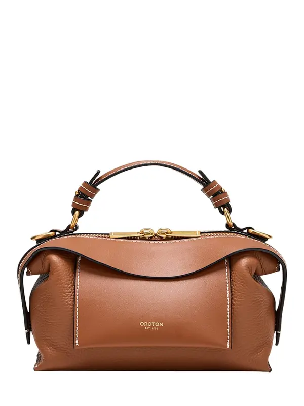 OROTON Mica Mini Zip Crossbody Bag - Brandy