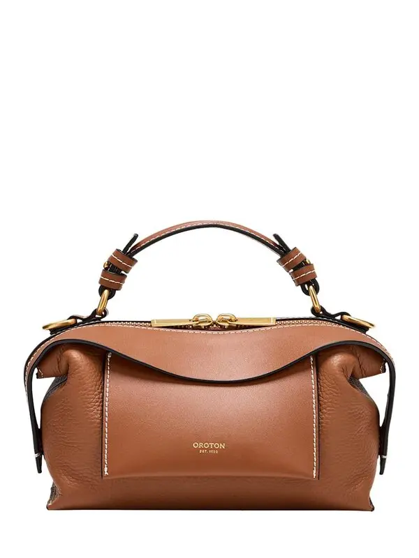 OROTON Mica Mini Zip Crossbody Bag - Brandy