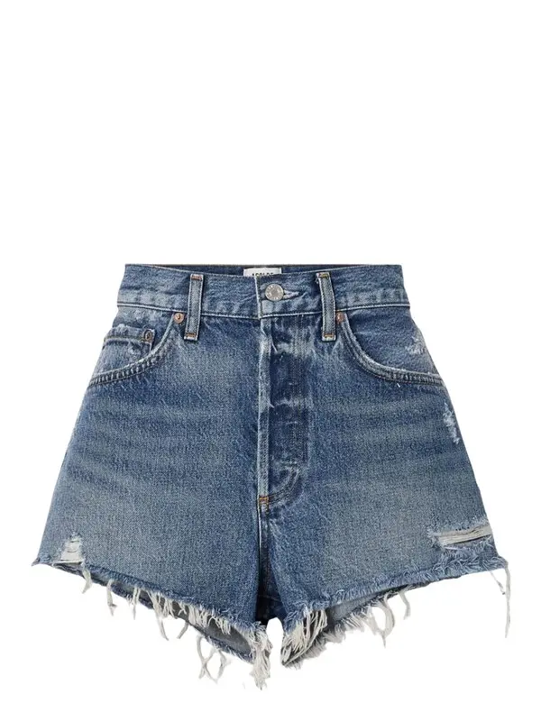 AGOLDE Parker Vintage Cutoff Organic Denim Shorts - Blue