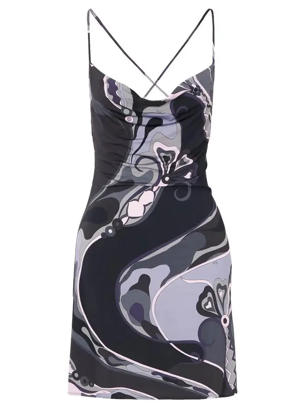 Emilio Pucci Printed Satin-jersey Mini Dress - Multi