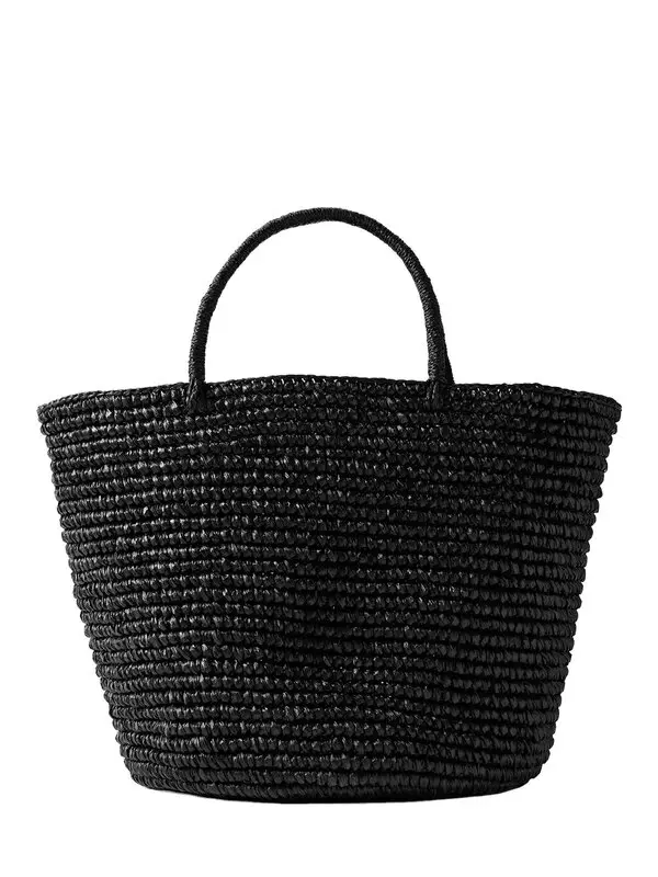 SENSI STUDIO Large Straw Tote - Black